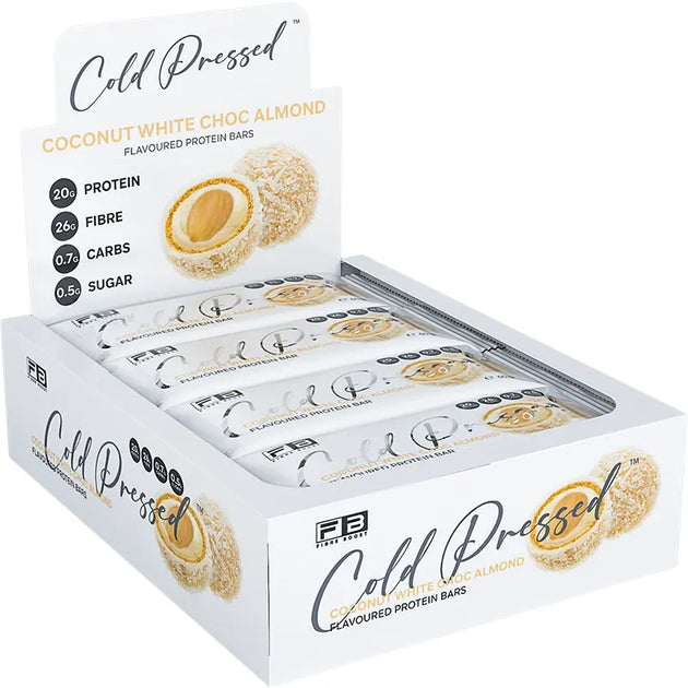 Fibre Boost Coconut White Choc Almond Box of 12 from Keto Store NZ ...