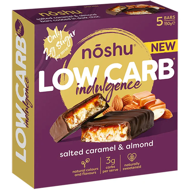 Noshu Low Carb Indulgence Salted Caramel Almond Bars from Keto Store NZ ...