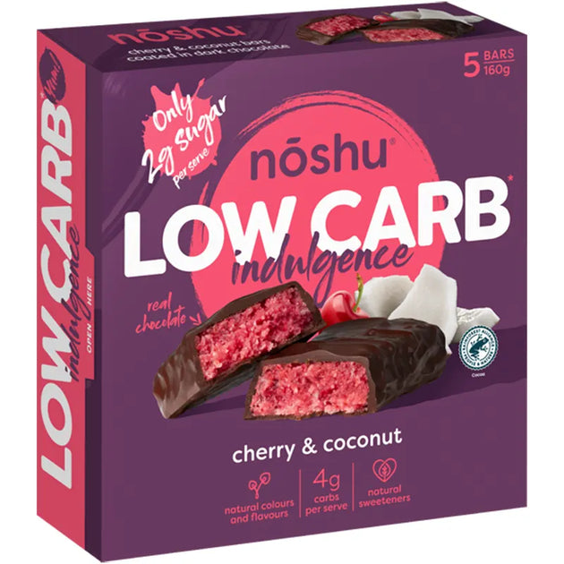 Noshu Low Carb Indulgence Cherry and Coconut Bars from Keto Store NZ ...