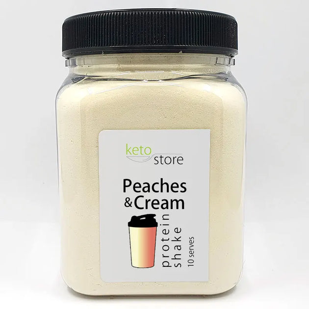 Peaches and Cream Protein Shake 10 Serve Jar from Keto Store NZ | Keto ...