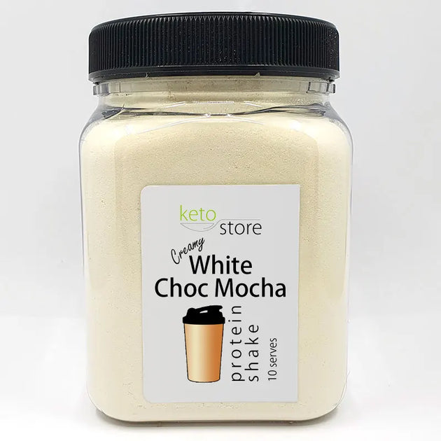White Chocolate Mocha Protein Shake 10 Serve Jar from Keto Store NZ ...