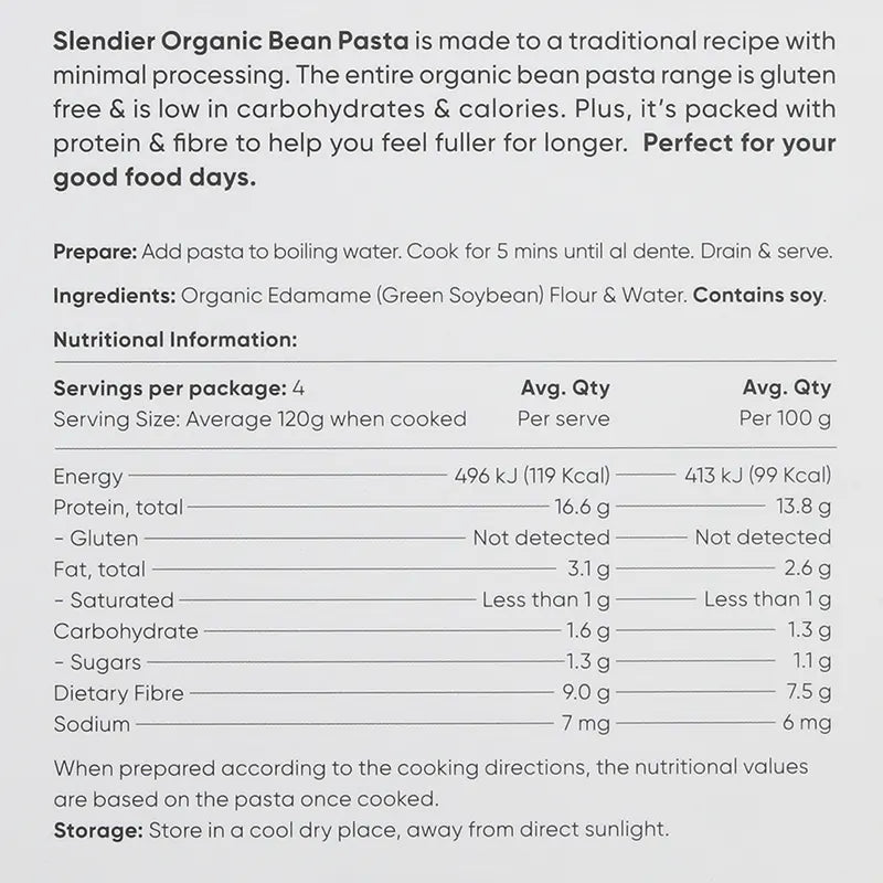 Slendier Edamame Spaghetti Pasta from Keto Store NZ | Keto Store NZ Ltd